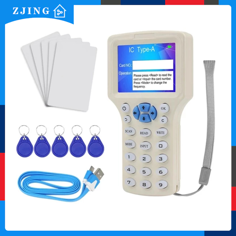 10 Frequency NFC Smart Card Reader Writer RFID Copier Duplicator 125KHz ...