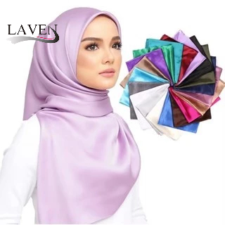 LAVEN Plain Satin Silk Scarf Smooth Bandana Square Scarf Bawal Fashion ...