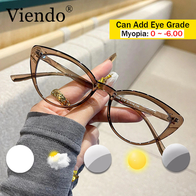 Photochromic Anti Radiation Eye Graded Glasses For Women Men Flexible ...