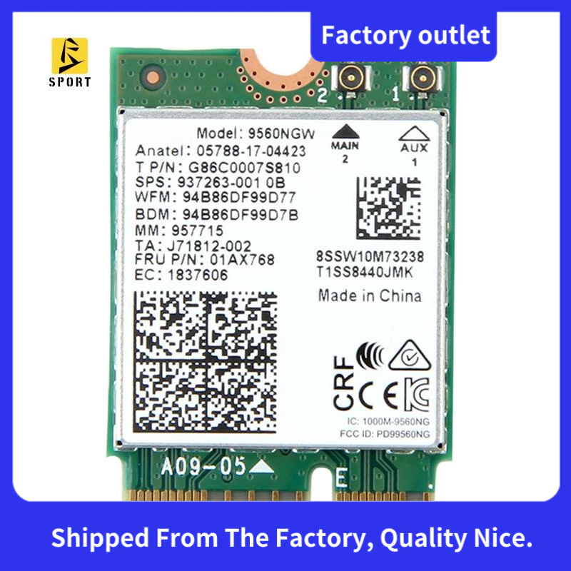 1730Mbps for Intel Dual Band Wireless AC 9560 Desktop Kit Bluetooth 5.0 ...