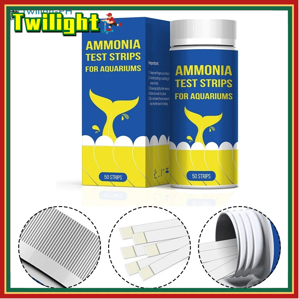 (Twiligh) 50pcs Ammonia Nitrogen Quick Water Quality Test Paper Kit for ...