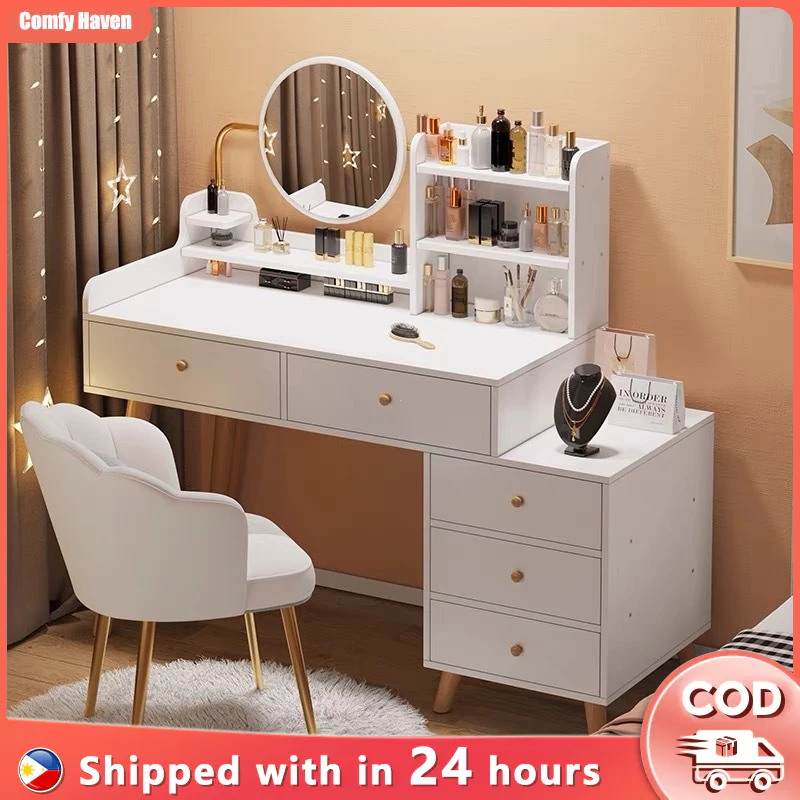 Simple Modern Dresser Household Dressing Table（LED) vanity table with ...