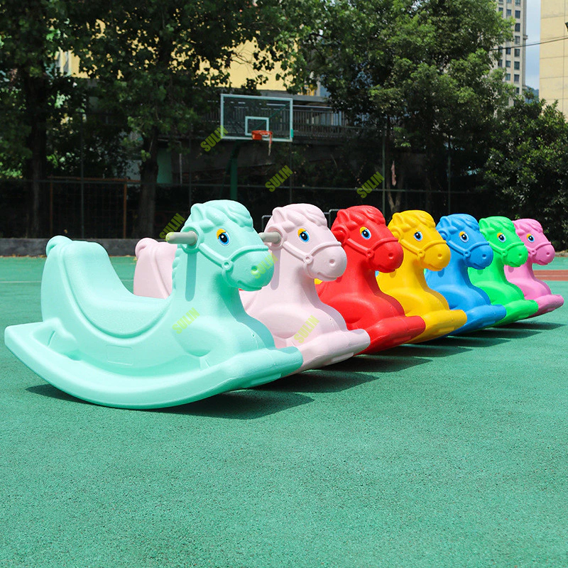 Kindergarten Trojan Horse Children's Plastic Riding Shake Horse Outdoor ...
