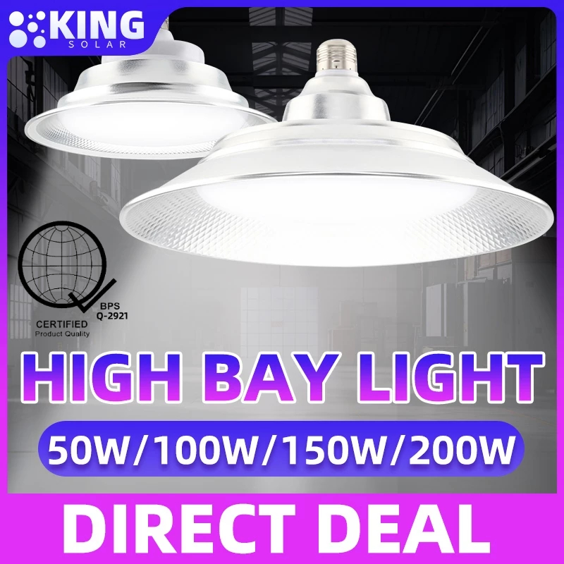 KINGSOLAR LED High Bay Light 50W 100W 150W 200W Super Bright Industrial ...