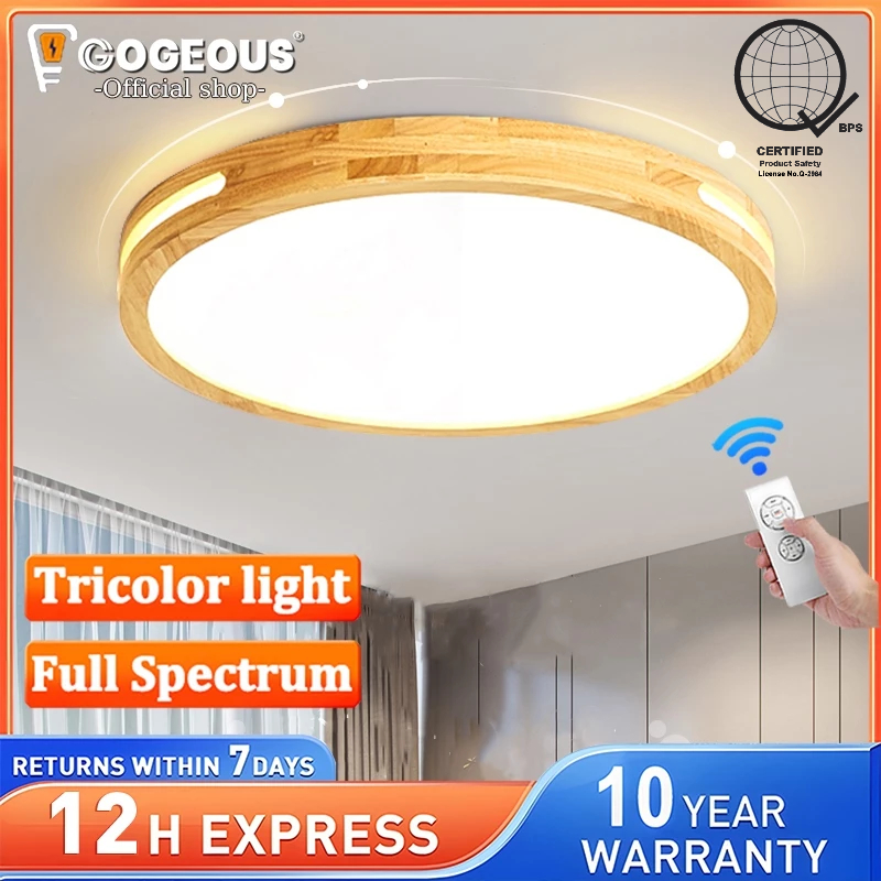 GOGEOUS ceiling light with remote control switch 3 colors dimmable ...