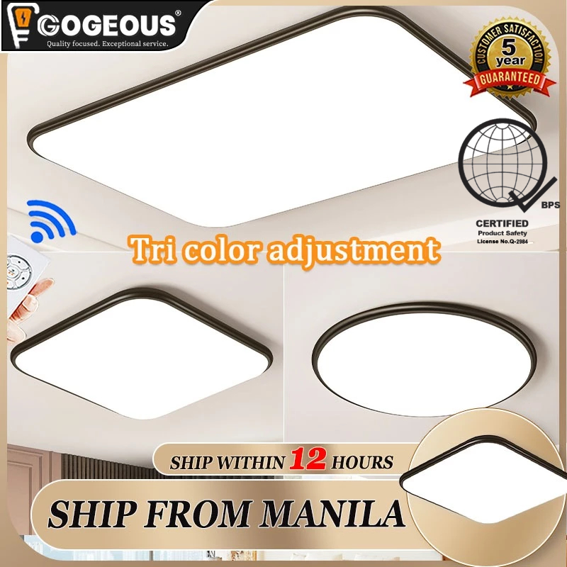 GOGEOUS Modern Design LED Ceiling Light 3 Colors Dimming Pandent Lights ...