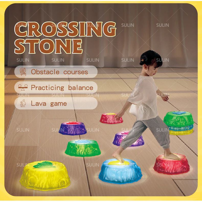 Children's river crossing stone with lighting/color sensory integration ...
