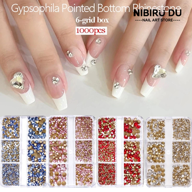 Rhinestone gold bottom tip bottom six compartment suit small size 3D ...