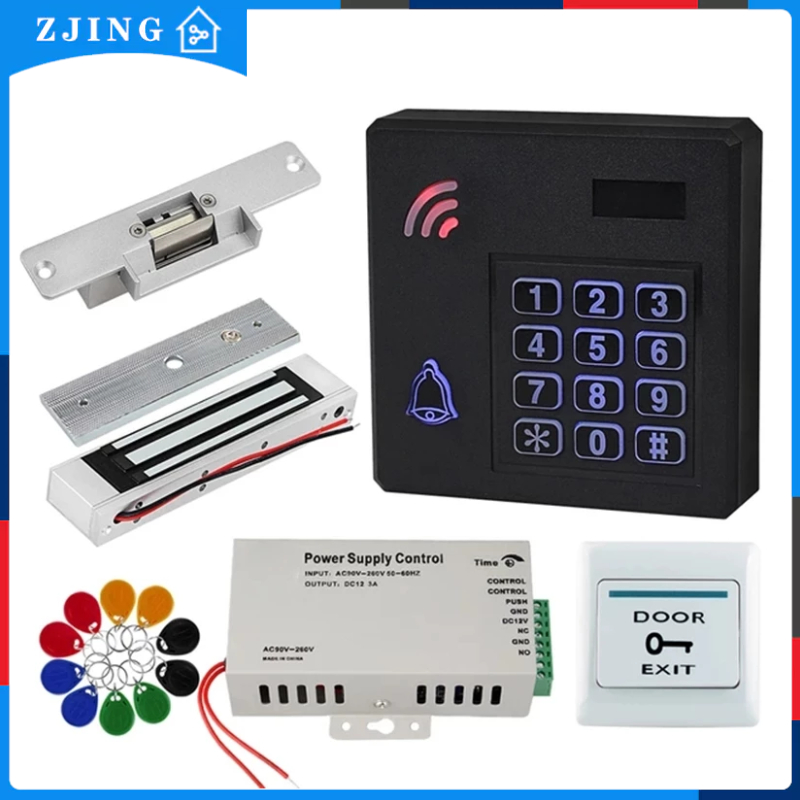 Door Access Control System Kit Set IP68 Waterproof RFID Keypad Reader With Electronic Magnetic ...