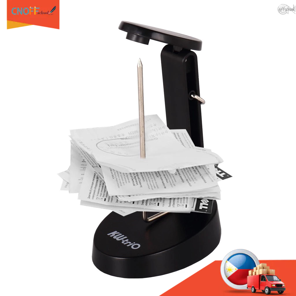Receipt Spike with Hook & Safety Cover Metal Bill/Paper Holder for Desk ...