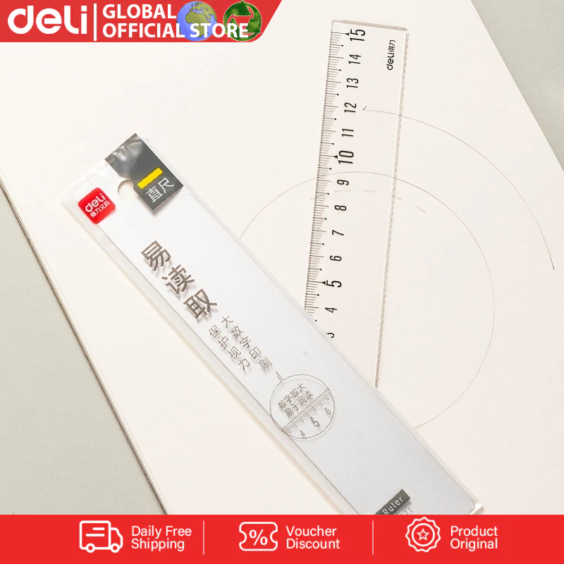 Deli 15cm Easy to Read Ruler 71971 1PC | Shopee Philippines