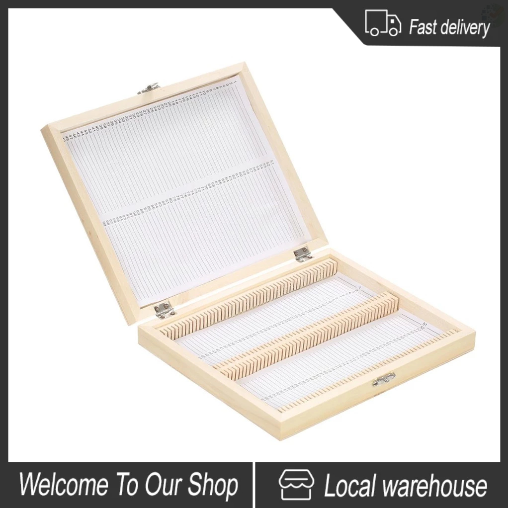 Box With Numbered Wooden Slide Box Sheet Microscope Slides Slide Box ...