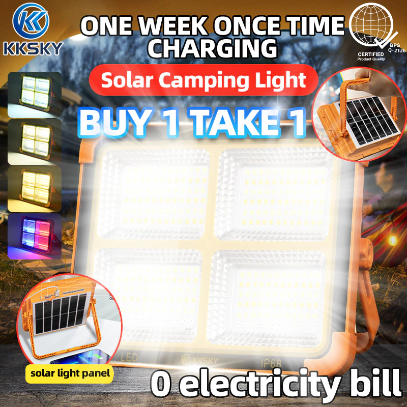 KKSKY Camping Light Solar Outdoor Waterproof IP68 Heavy Duty All in One ...