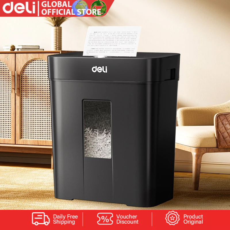 Deli 15/12L Automatic Cutting Paper Shredder 8 Sheets Paper Feeder ...