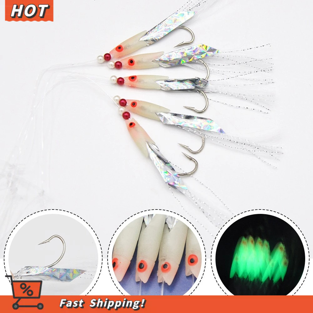 【ASIA】 5pcs/Pack for Sabiki Soft Fishing Lure Rigs Bait Jigs Lure ...