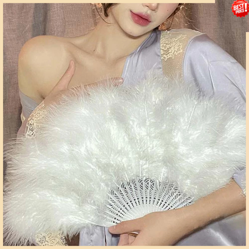 Happy Feather Handheld Marabou Feather Fan, 1920s Vintage Style Flapper ...