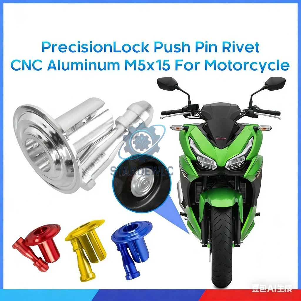 6PCS/SET CNC Aluminum PrecisionLock Push Pin Rivet Clip Bolt Body Clip ...