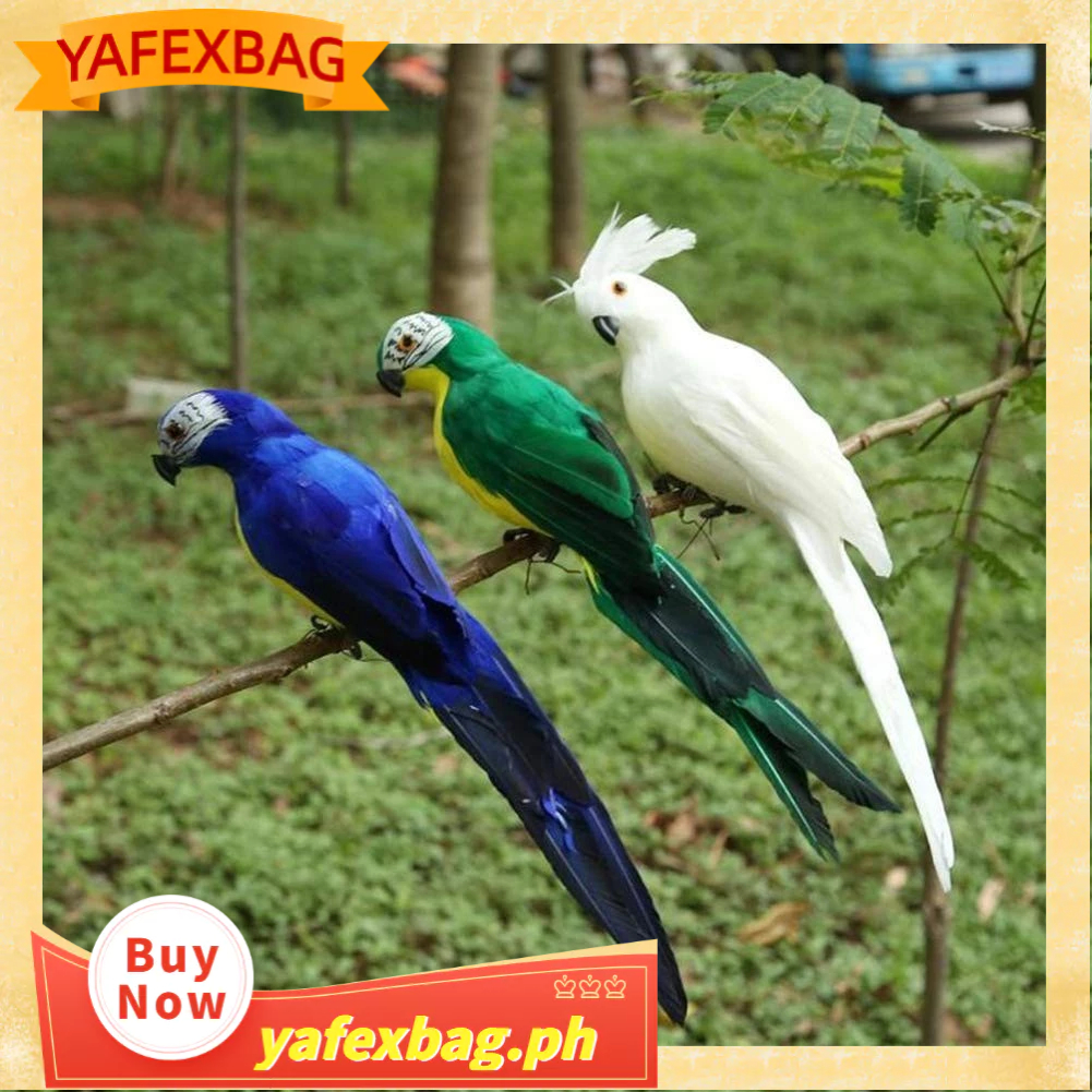 YFBG. Artificial Fake Parrot Lifelike Feathered Bird Imitation Garden ...