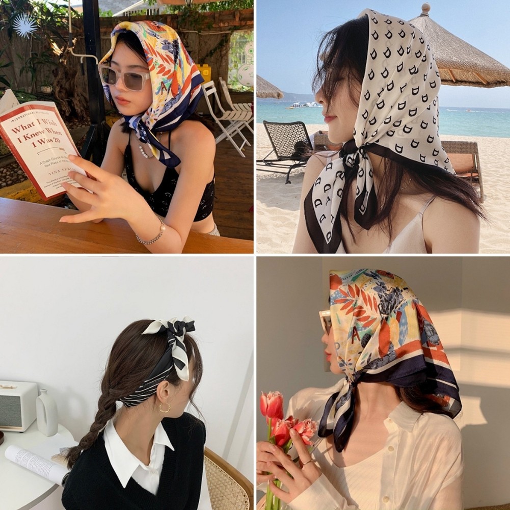 SIMR| 30 colors Square scarf Fashion High-end Small scarf Retro Printed ...