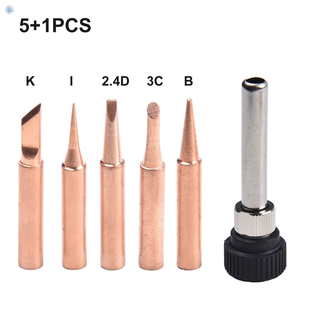 FLASH SALE| 6pcs Copper 900M-T Soldering Iron Tip & Handle Set and ...