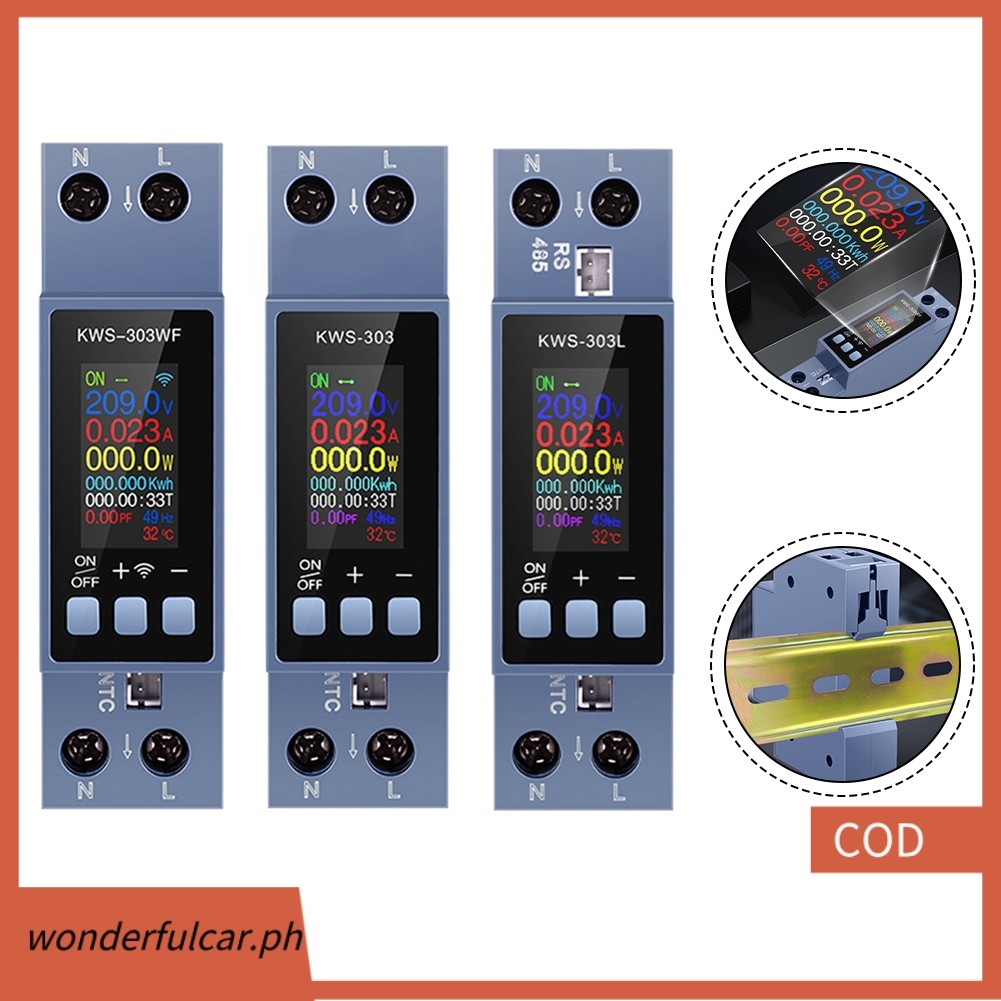 [COD] 0.96 inch two phase AC meter current power meter 0-40A Wifi/485 ...