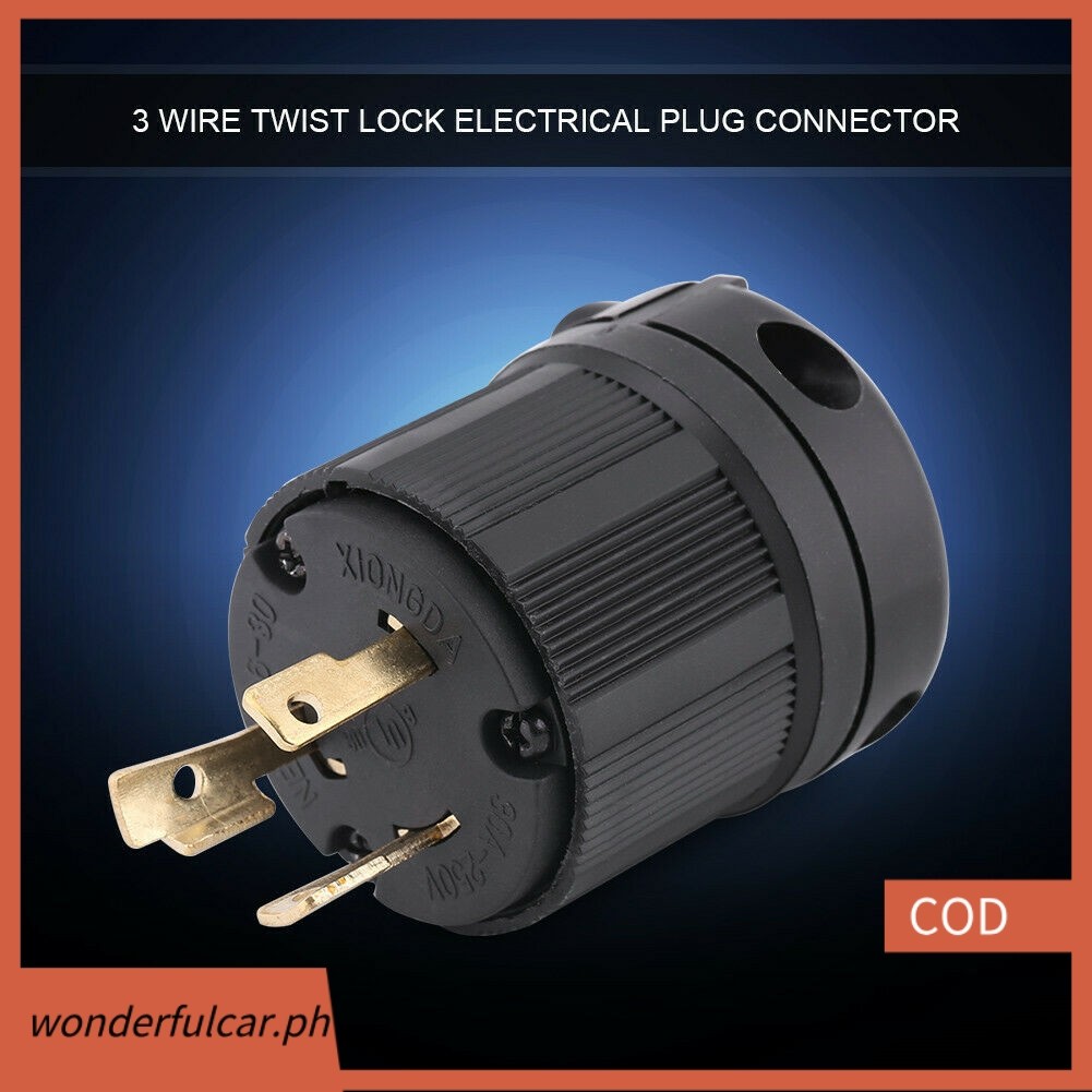 [COD] NEMA 30A 250V Twist-Lock Plug L6-30P 3-pole Wire Lock Electrical ...