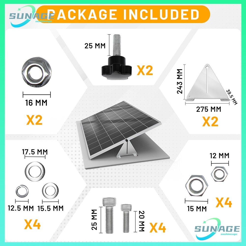 【SUNAGE】Adjustable Tilting Solar Panel Brackets for Enhanced Stability ...