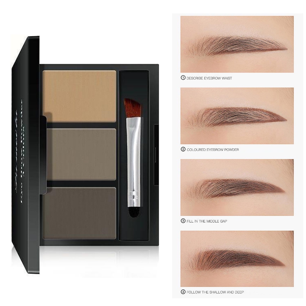Eyebrow Powder Three-color Eyebrow Palette Beauty Contour Eyebrow ...