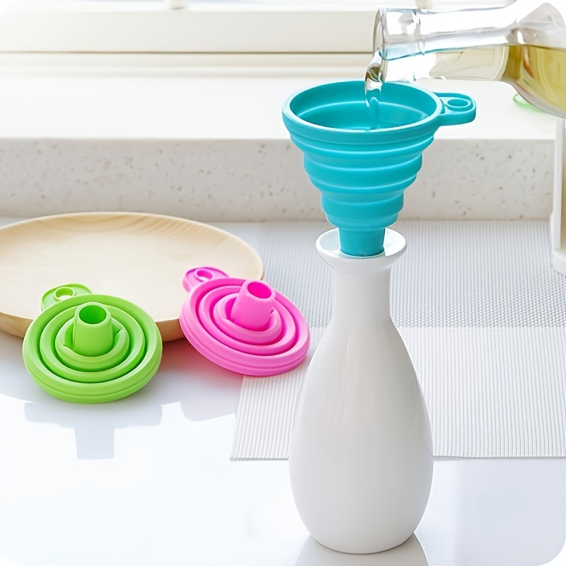 4pcs Food Grade Foldable Silicone Funnel Salt Sugar Bowl Kitchen Tools ...