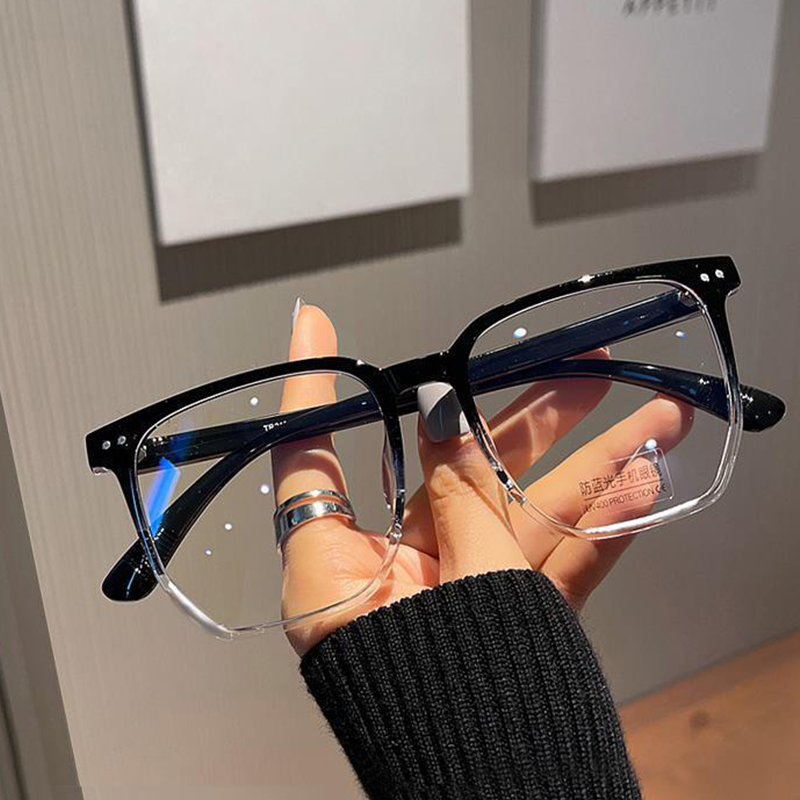 Round Computer Glasses Frame Female Male Anti-Blue Optical Glasses ...