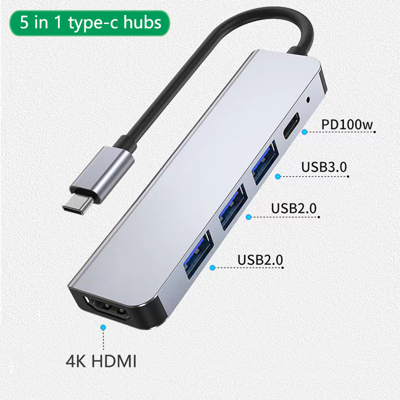 Type C HUB High Speed USB 3.0 HUB 4K HDMI PD 100W Multiport With USB ...