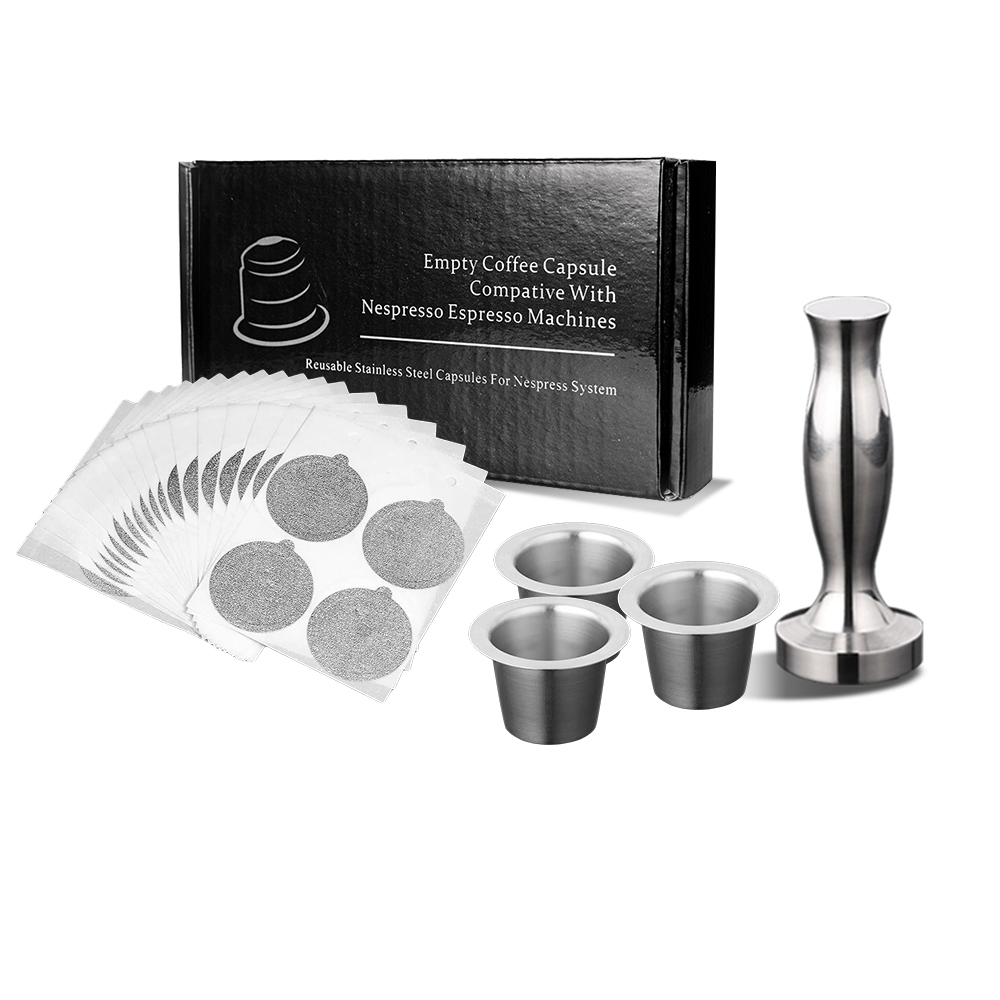 Stainless Steel Reusable Coffee Capsule Coffee Tamper Refillable Cup ...