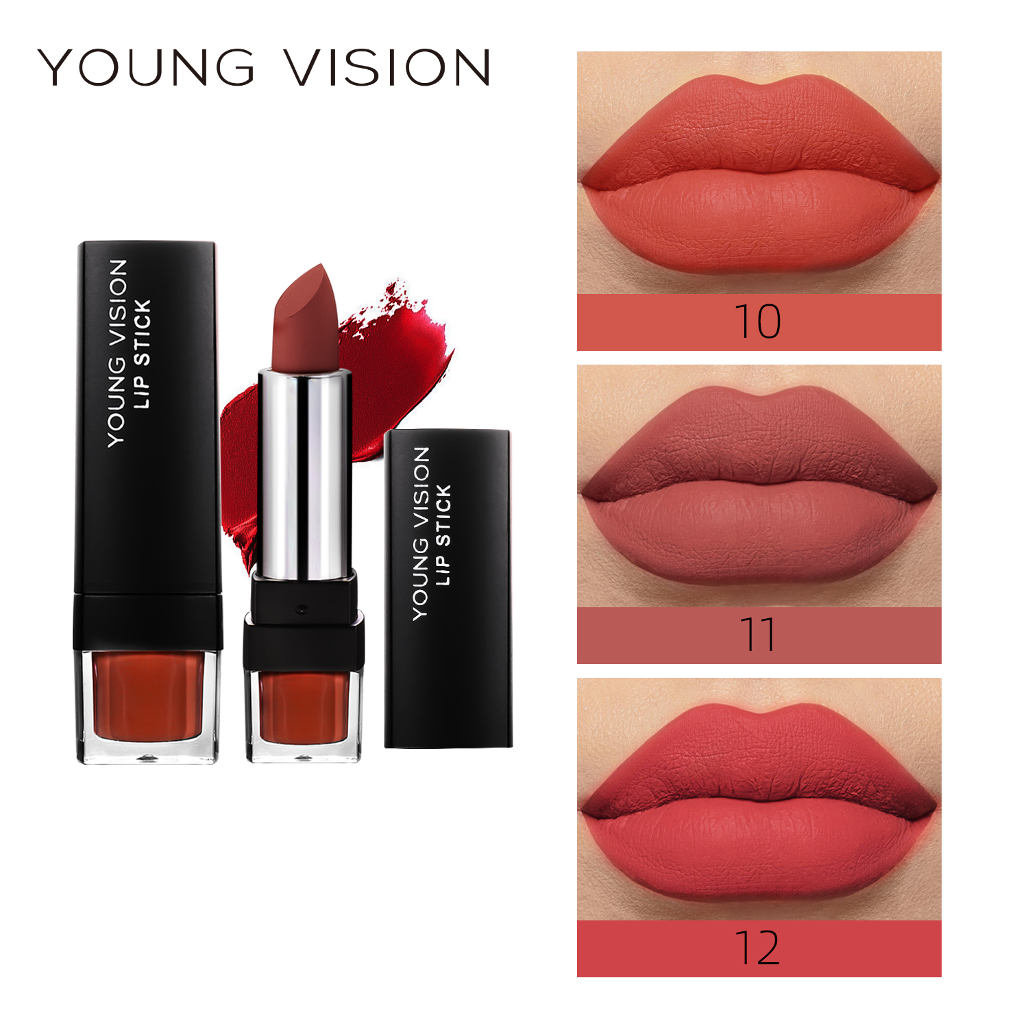 Matte Matte 12 Colors Single Lipstick Velvet Non-Sticky Cup Lipstick ...