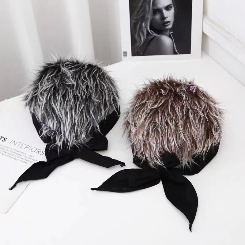 Fashionable wig hat, retro hip-hop hat, lace up, melon skin, rogue ...