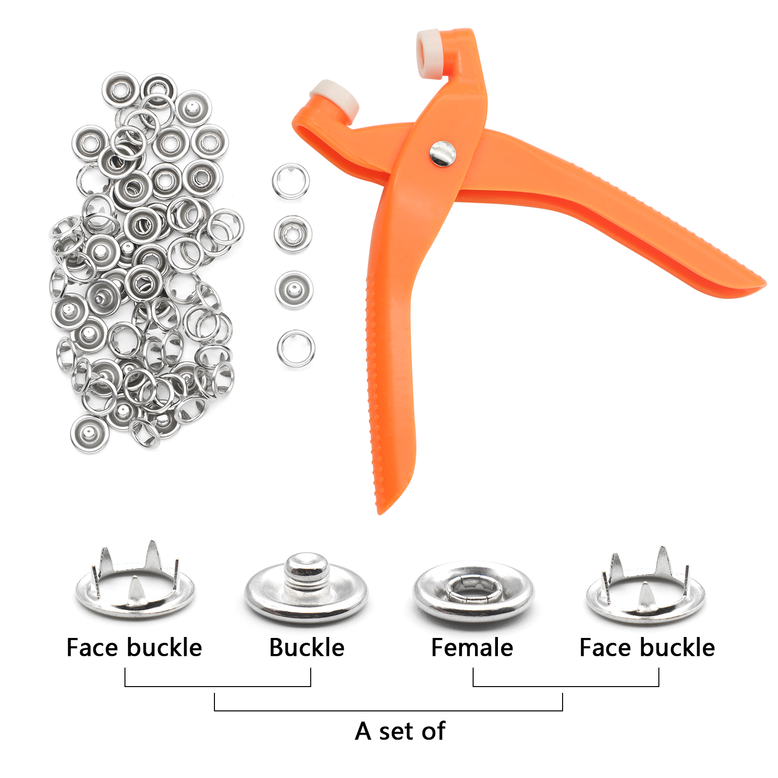 New Five-Prong Snap Fastener Kit - No-Sew Button Press Tool for Easy ...