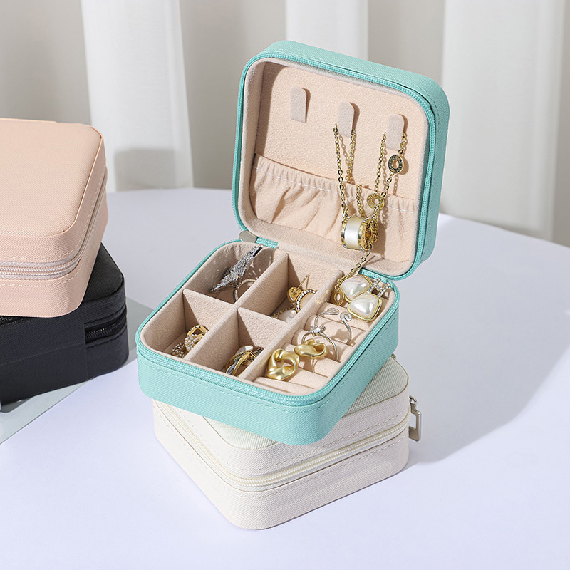 Mini Leather Multicolor Jewelry Storage Box Portable PU Jewelry Storage ...