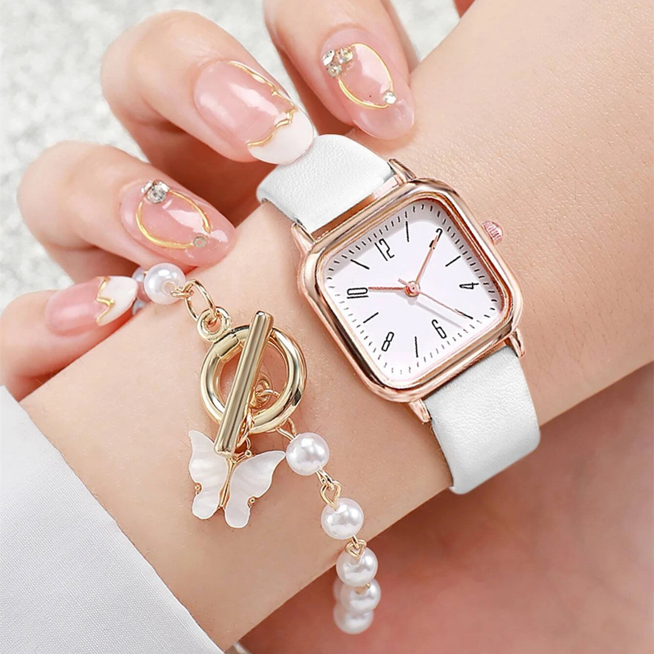 Leisure Fashion Women Watch Belt Square Digital Scale Watch Women ...