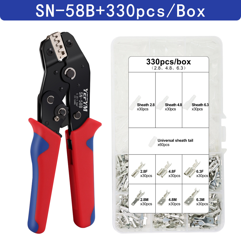 Non-insulated 23-16 AWG Open Barrel Crimping Tool 0.25-1.5mm², Ratcheting Crimper for Dupont ...