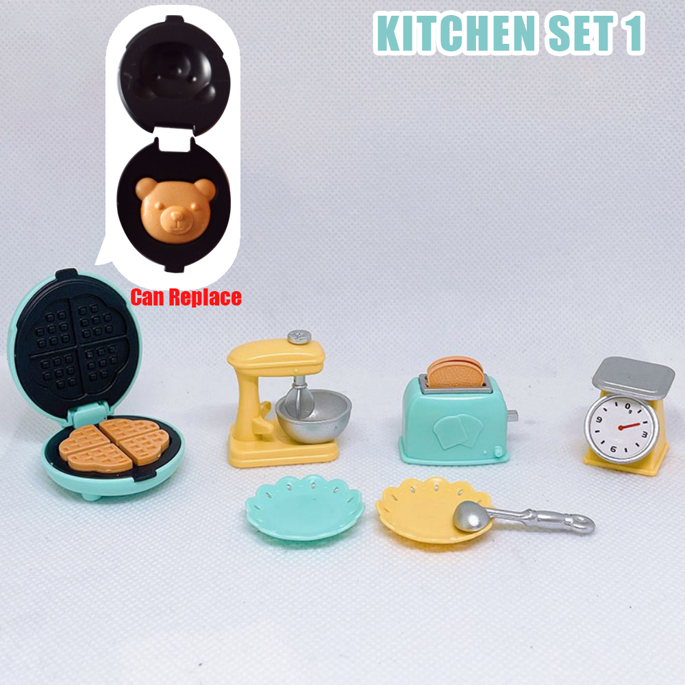 DIY Dollhouse Bear Biscuits 1/12 Miniature Furniture Toaster Oven Mixer ...