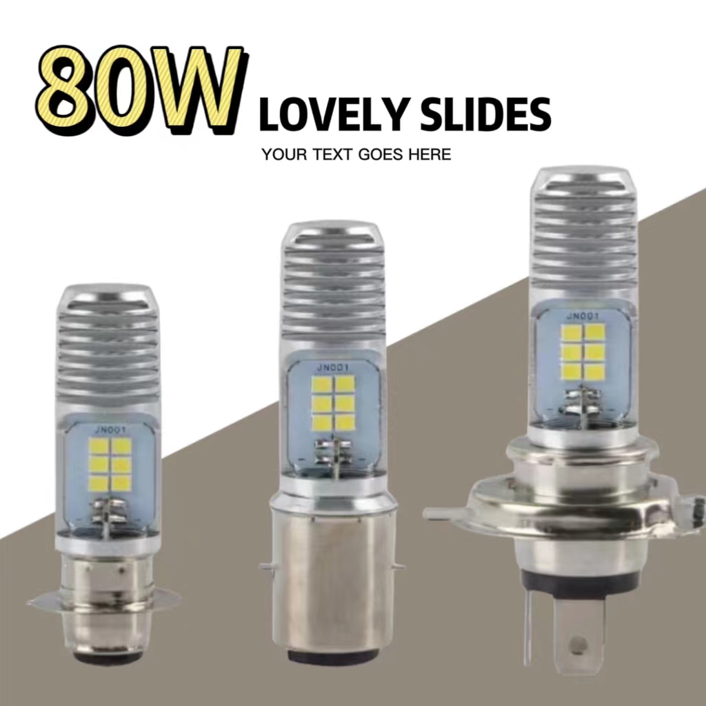 H4/p15d/ba20d 38W LED Fishbone Motorcycle Headlight Bulb 1,000LM 6 ...