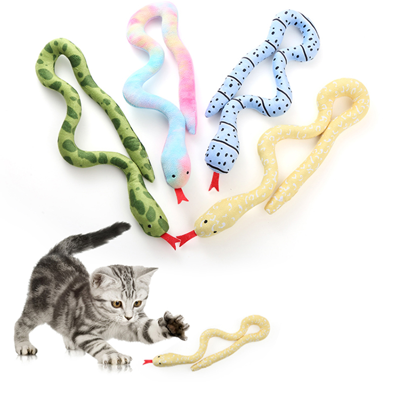 Cat Toy Plush Greedy Snake Bite Resistant Molar Interactive Play Pet ...
