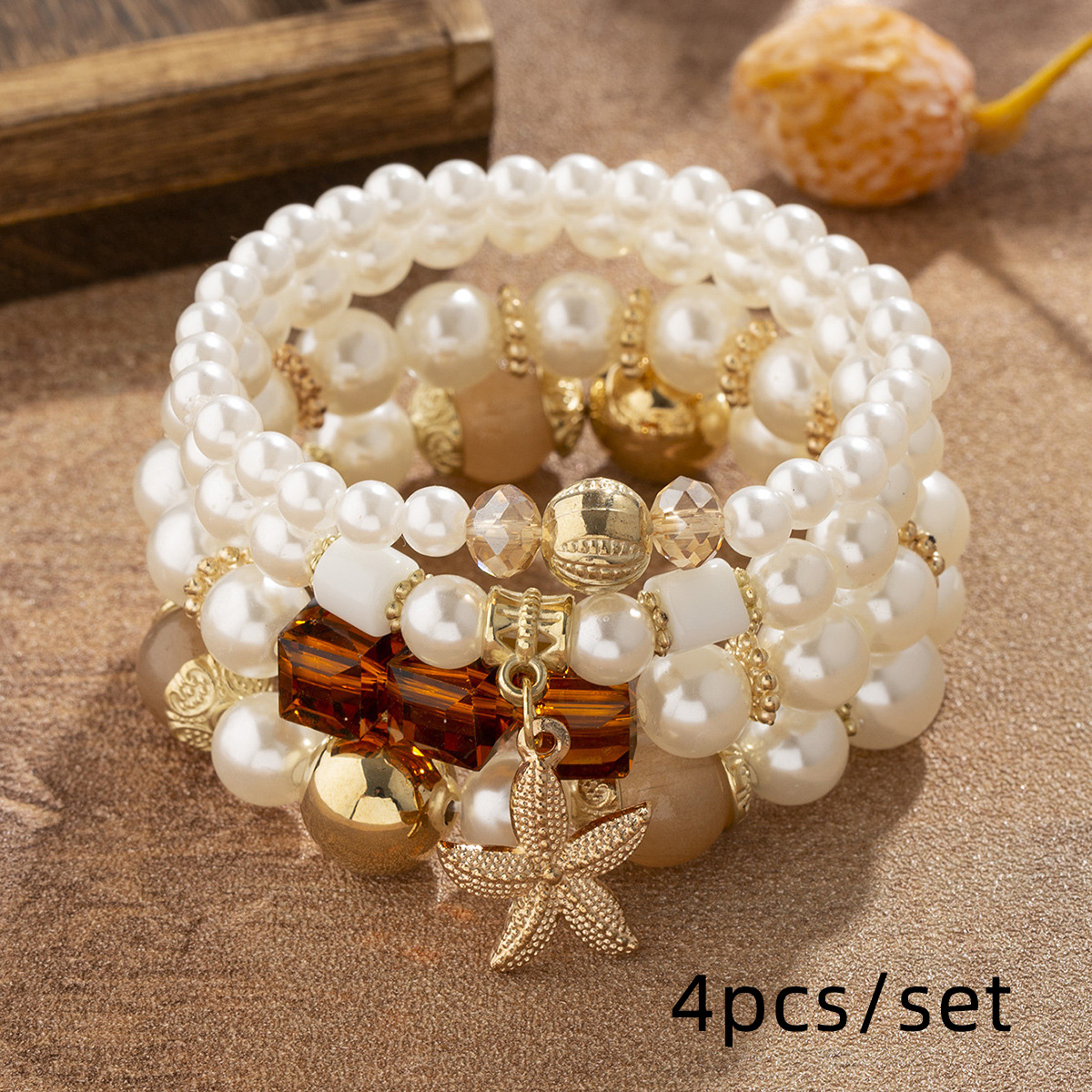 4 Pcs Set New Bohemian Bracelet, Creative Women's Jewelry with Starfish ...