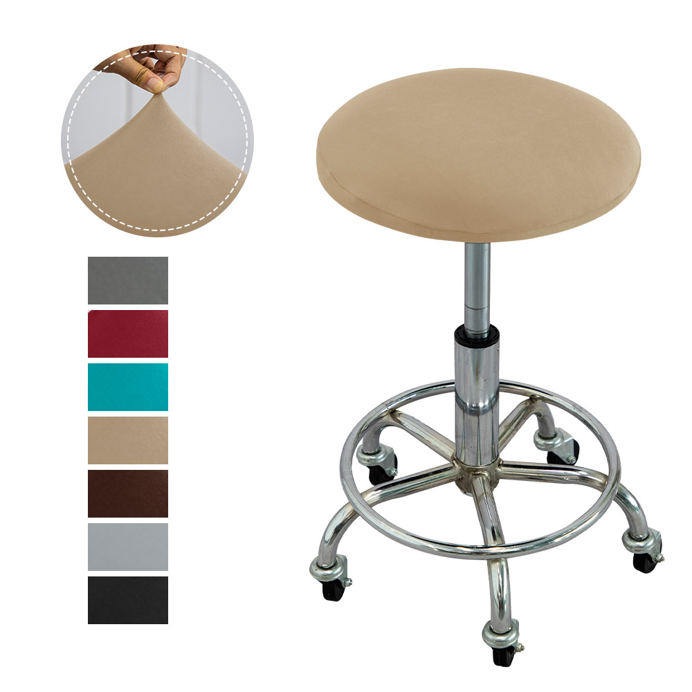 1pc Stretch Spandex Stool Covers, Bar Stool Cushion Slipcovers Round ...