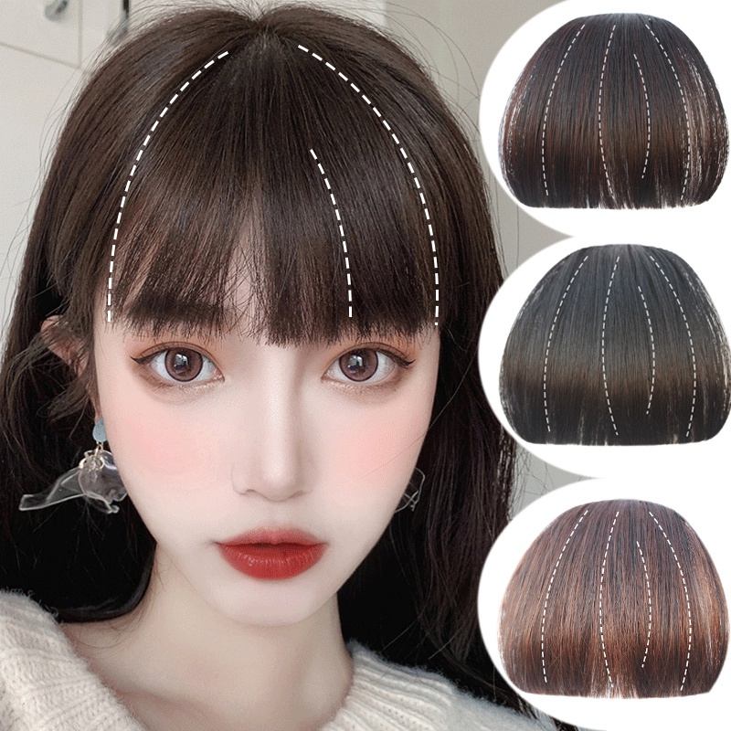 Air Bangs Clip In Bangs Front Neat Bangs Fringe Hair Women Clip In Hair ...