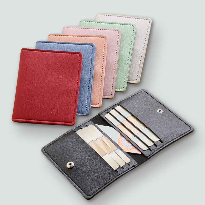 Women Slim RFID Wallet Minimalist Card Holder With Multiple Slots Zip ...