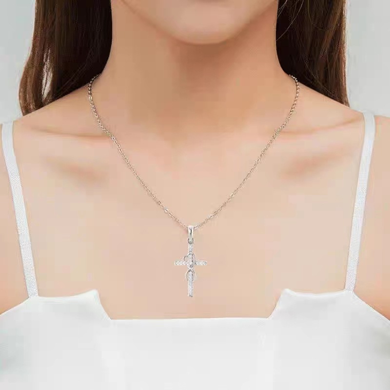 Figure 8 Cross Necklace Classy Diamond Couple Necklace | Shopee Philippines