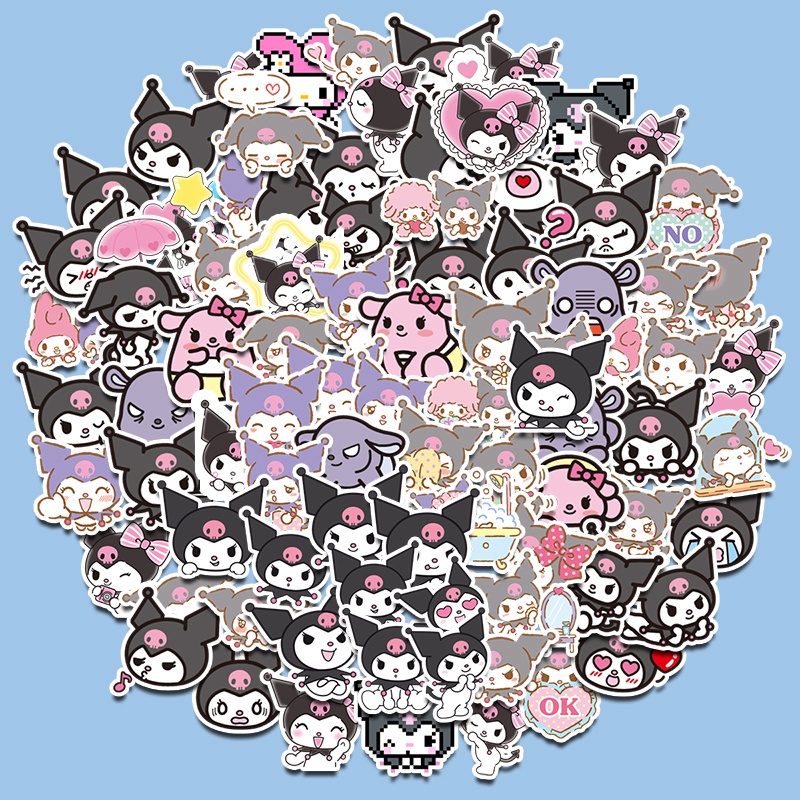 100pcs Cute Kuromi Stickers Diy Computer Washi Scrapbooking Stickers ...