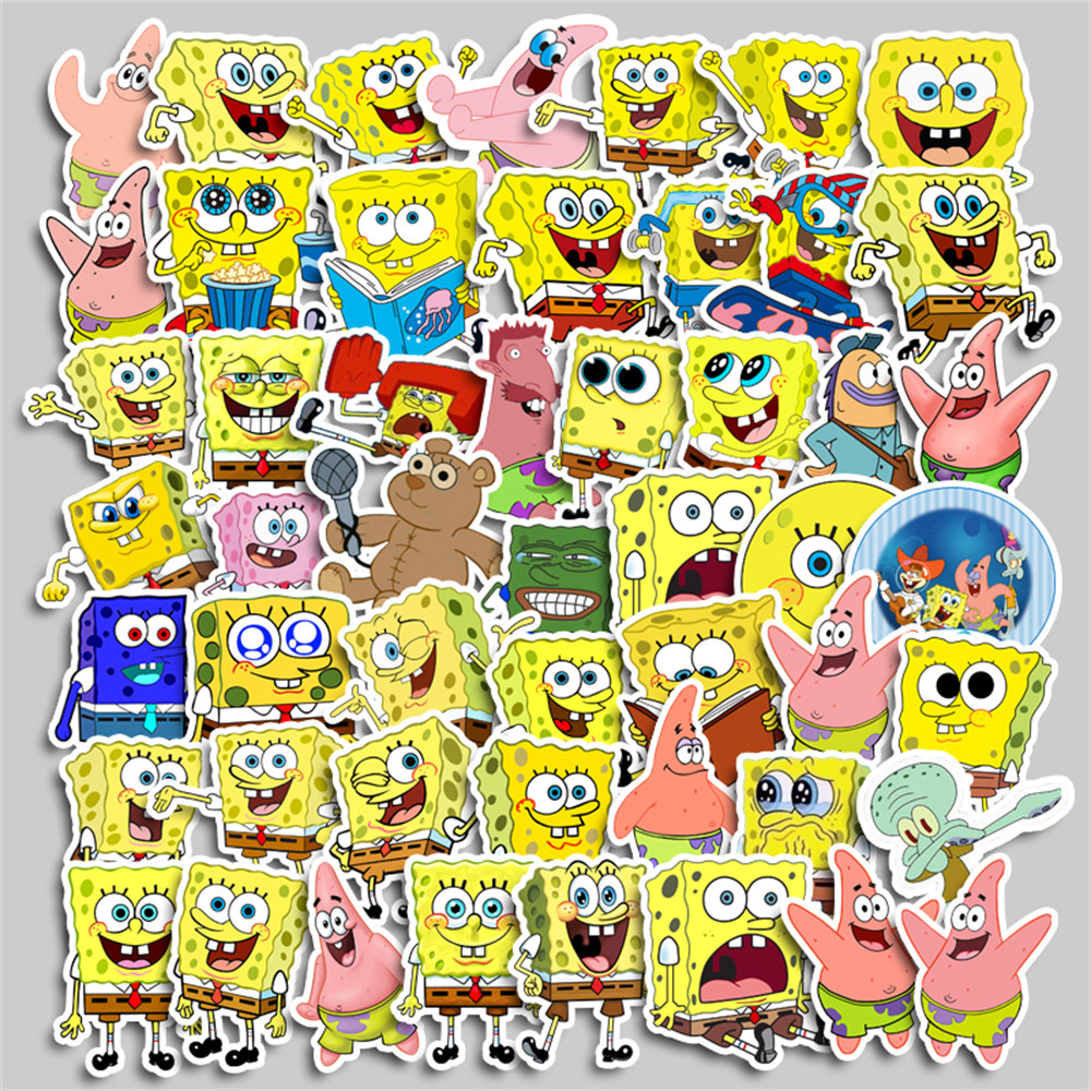 90pcs Cute SpongeBob SquarePants Stickers Diy Computer Washi ...