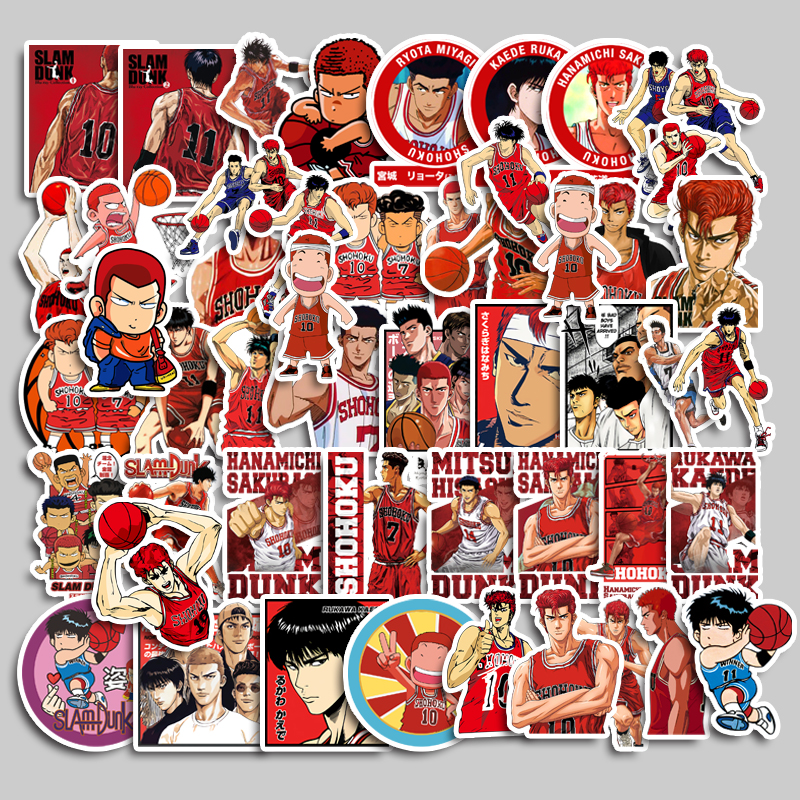 50pcs Cute SLAM DUNK Stickers Diy Computer Washi Scrapbooking Stickers ...