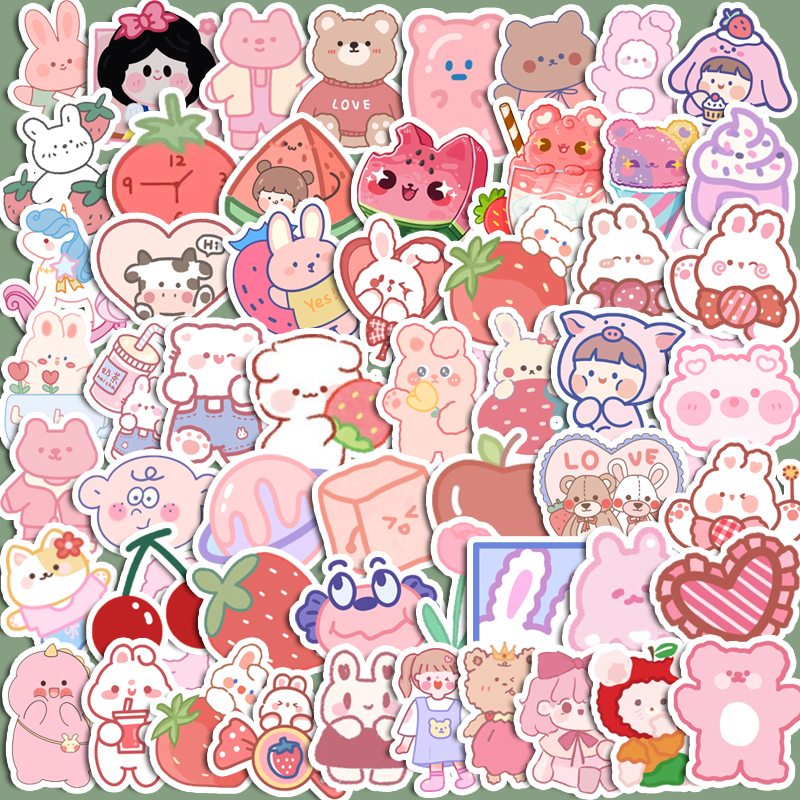 90pcs Cute Pink Peach Bear Stickers Diy Computer Washi Scrapbooking ...